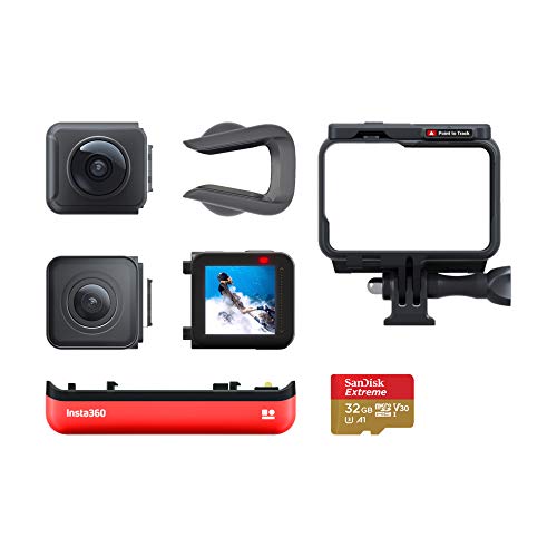 Insta360 ONE R Twin Edition Memory Card Bundle β 4K Action Camera & 5.7K 360 Camera with Interchangeable Lenses, Stabilization, IPX8 Waterproof, Touch Screen, AI Editing