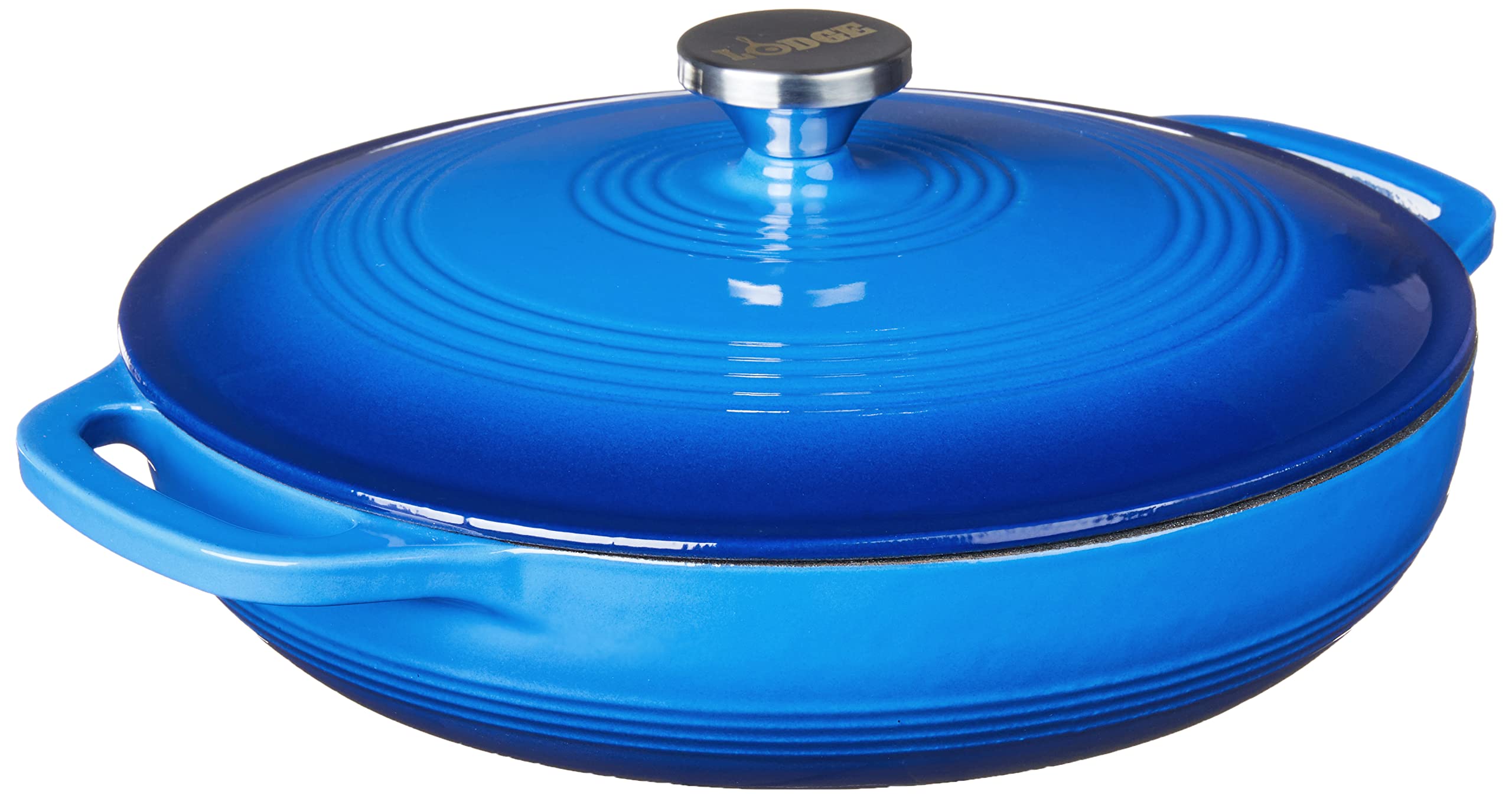 Lodge Enameled Cast Iron Covered Casserole, 3.6-Quart, Caribbean Blue, Oval casserole & EC7D33 Enameled Cast Iron Dutch Oven, 7.5-Quart, Caribbean Blue
