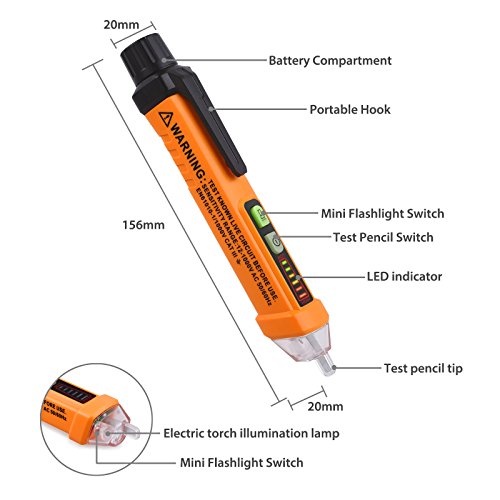 Neoteck Electrical Test Kit, Mini Digital Multimeter + Receptacle Outlet Tester + Non-Contact 12-1000V AC Voltage Detector Pen- Great Packs!