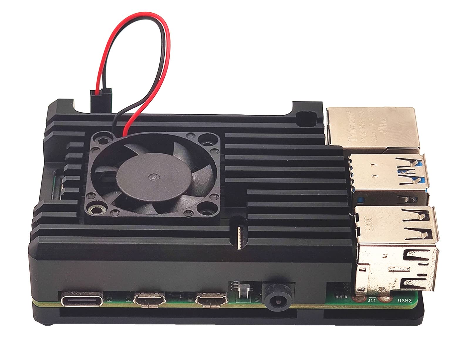 Raspberry Pi 4 Armor Case with Cooling Fan, Raspberry Pi 4 Aluminum Alloy Metal Case Compatible with Raspberry Pi 4 Model B Computer