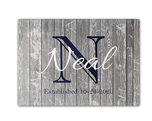 Personalized Tempered Glass Cutting Board Wedding Gift from The Painted Pug | Custom Anniversary Gift for Couples | Customized Housewarming Real Estate Gift Idea