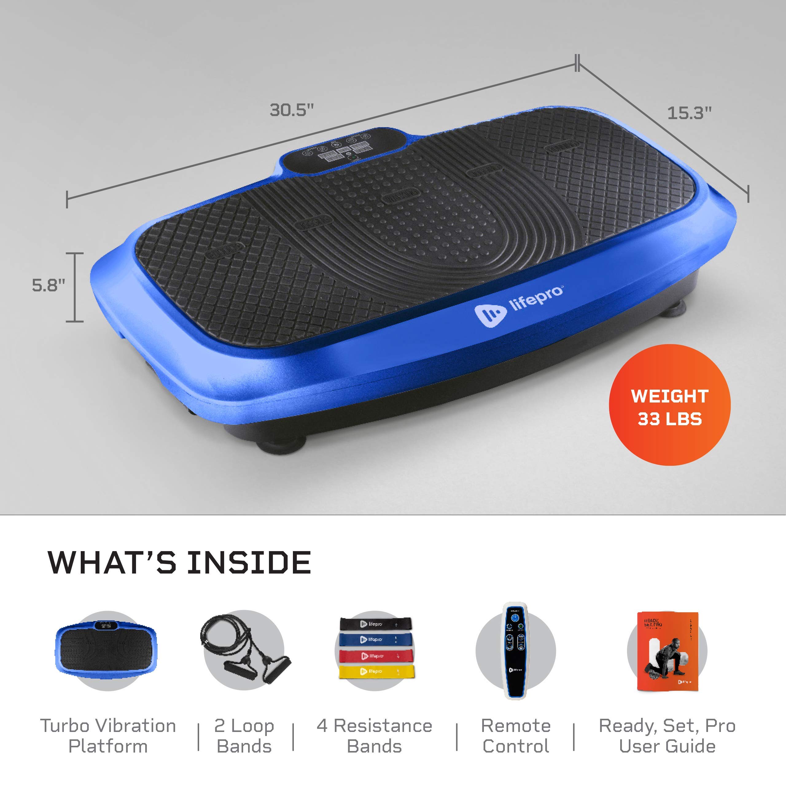 LifePro 3D Vibration Plate Exercise Machine - Dual Motor Oscillation, Pulsation 3D Motion Vibration Platform - Full Whole Body Vibration Machine for Home Fitness (Blue)