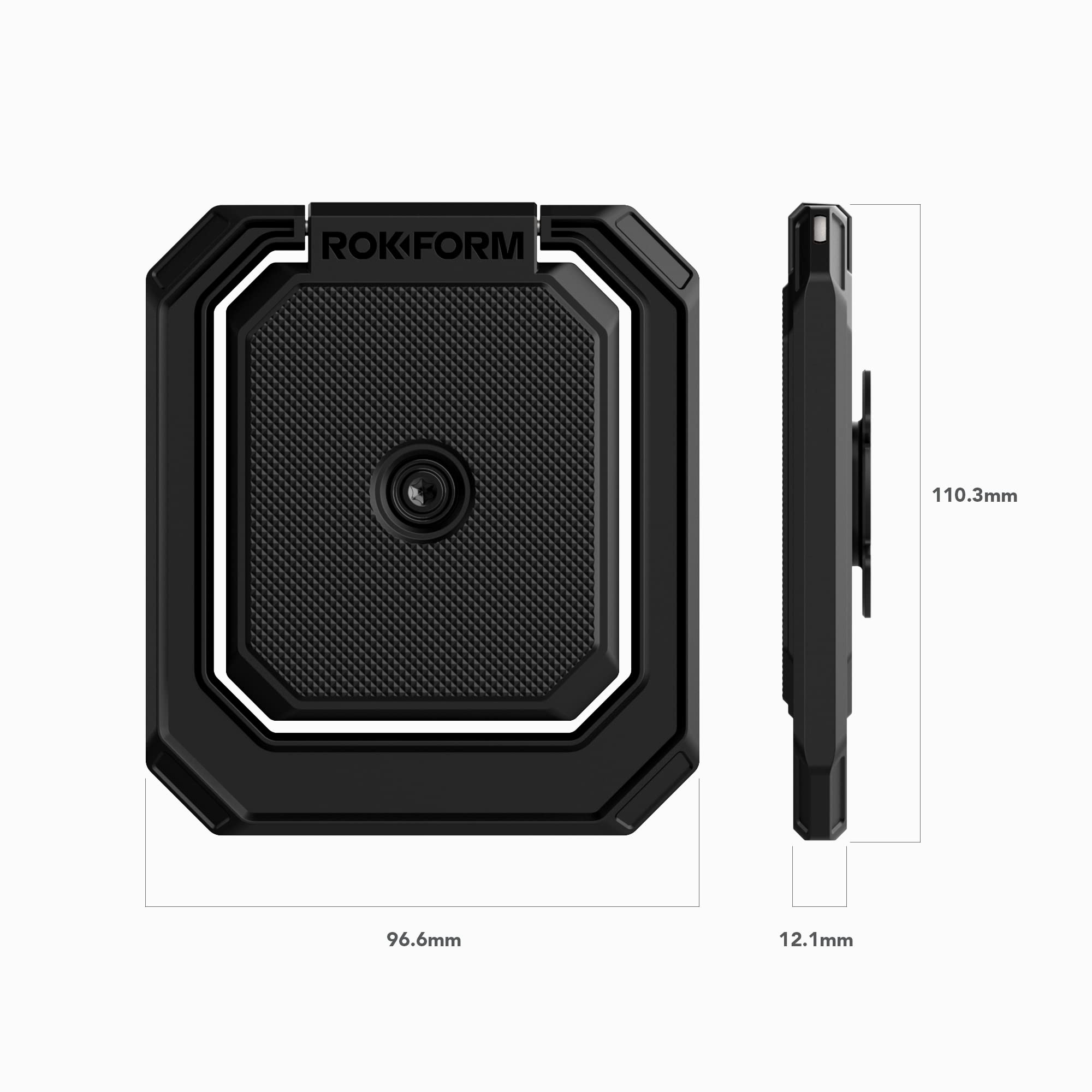 Rokform - iPad Kickstand Grip, Adjustable for Portrait and Landscape Mode, Folds Flat, Doubles as Handle, Compatible with The Rugged iPad Case (Black)