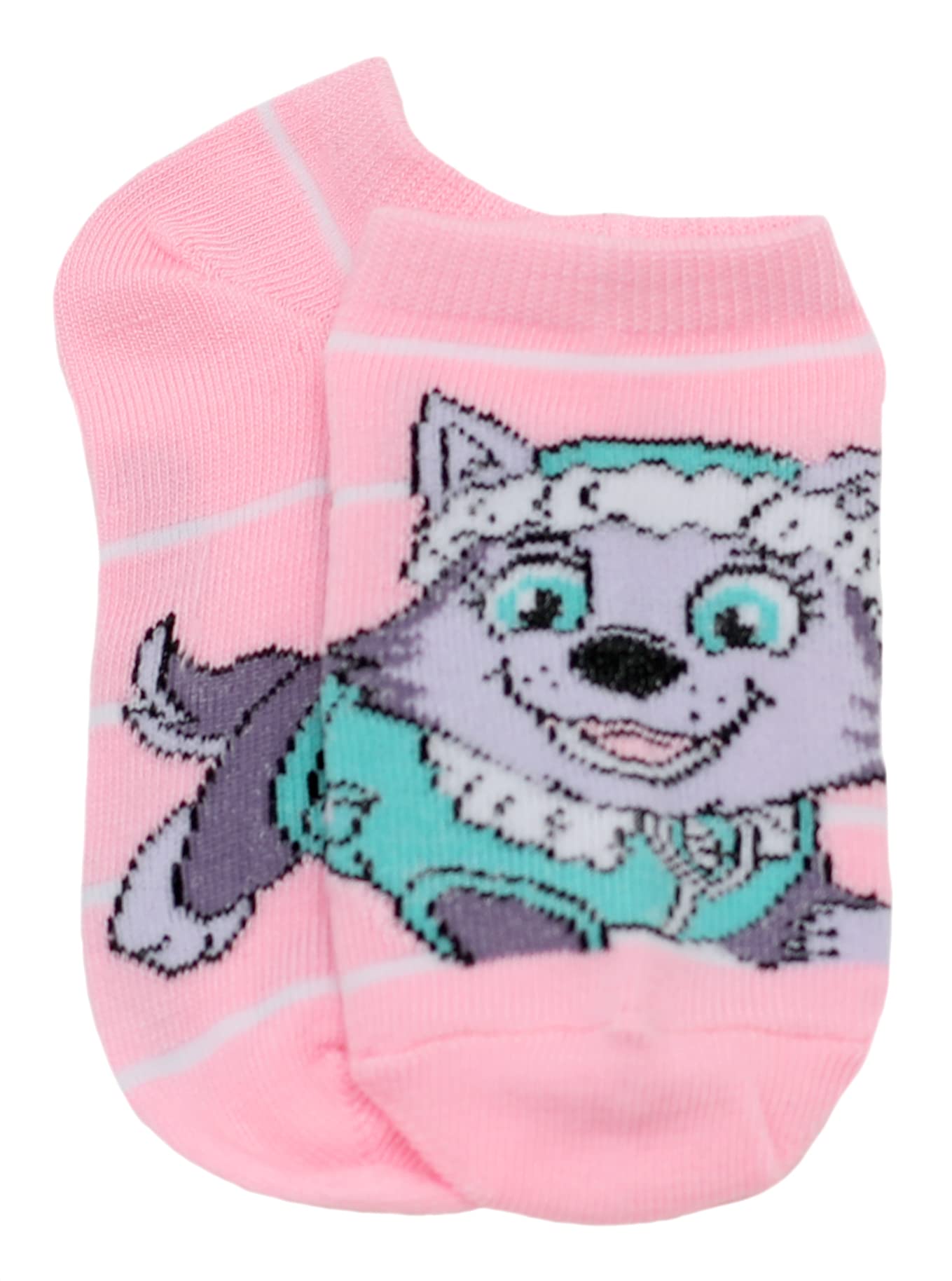 Nickelodeon Girl's 5 Pack Paw Patrol No Show Socks, Sky Blue, Small