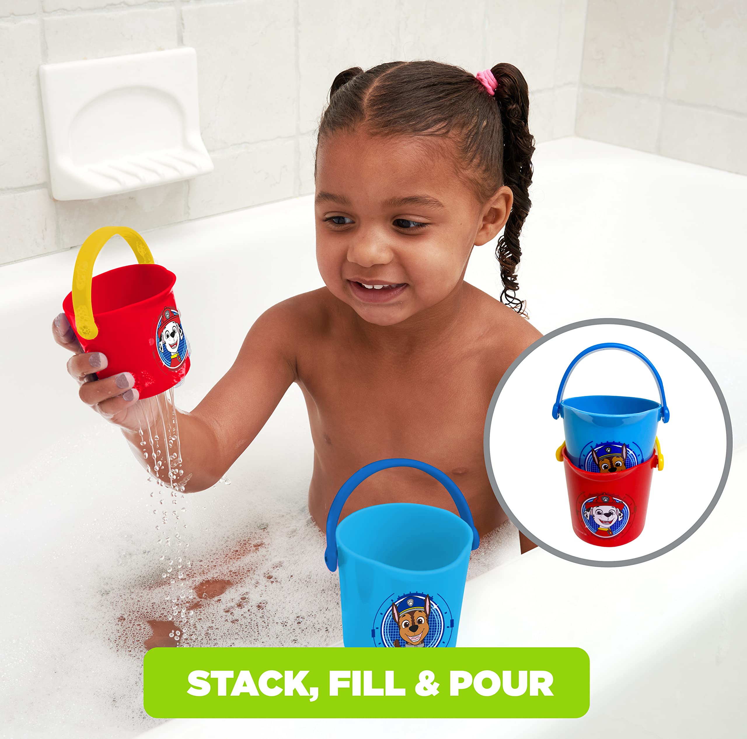 Nickelodeon PAW Patrol 10 Piece Bath Toy Value Set - Kids Bath Toys