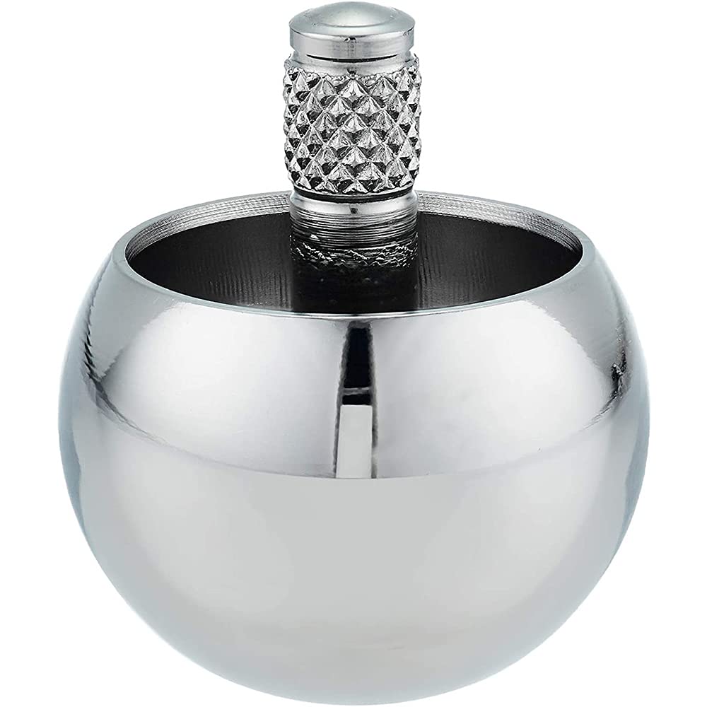 Pockety Tippe Top Metal Flip Over Top Stainless Steel Spinning Top Toy Gift, Silver