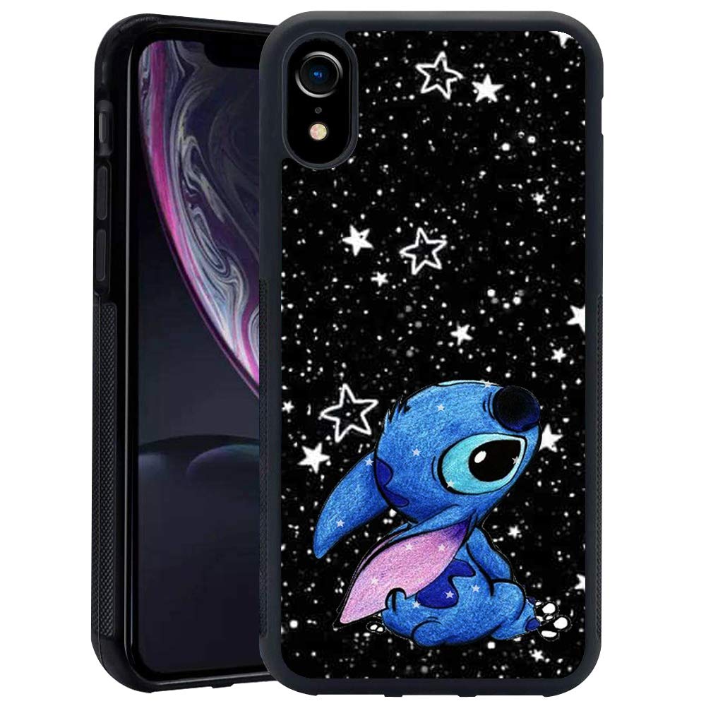 IStyleIShow Fashion Kawaii Starry Night Stitch Soft TPU for iPhone XR 6.1 Inch (2018) - Black