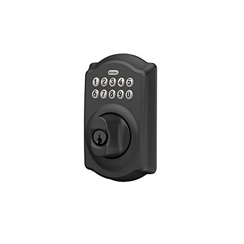 SCHLAGE BE365 CAM 622 Keypad Electronic Deadbolt, Matte Black