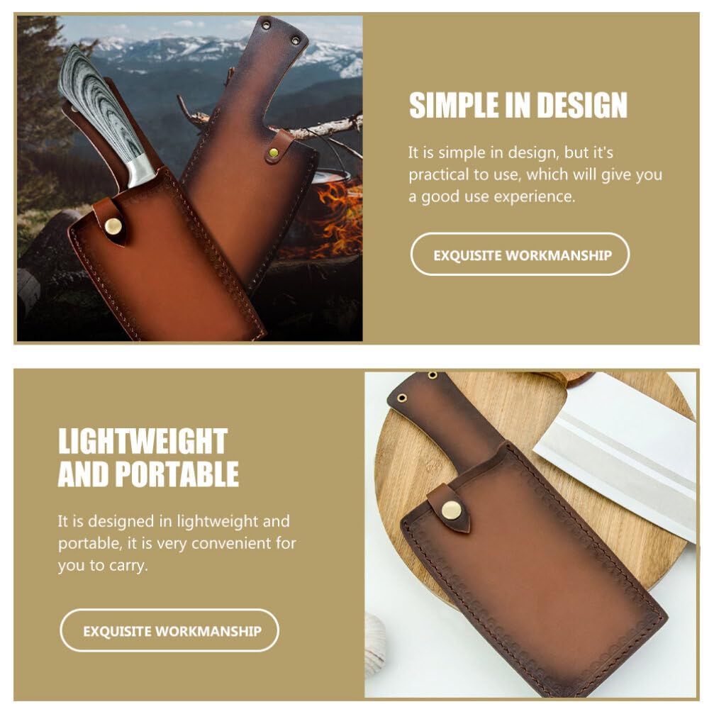 Meat Cleaver Covers Universal Leather Knives Universal Meat Cleaver Covers PU Leather Knife Butcher Knife Guards Protectors Blade Shield Guard Hatchet