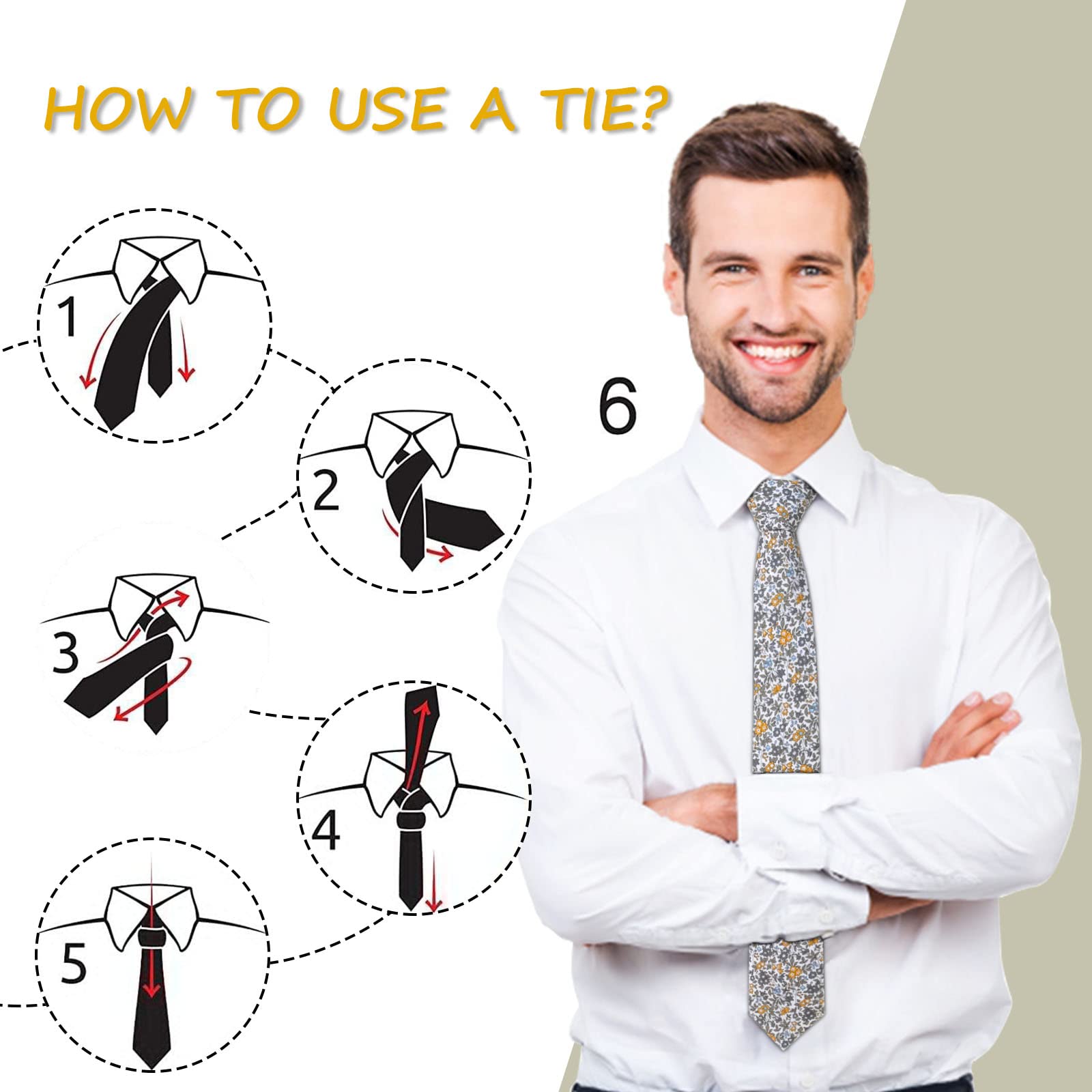 Mantieqingway Men Skinny Tie Cotton Floral Tie 2.56'' Slim Necktie for Wedding Groomsmen Neck Tie