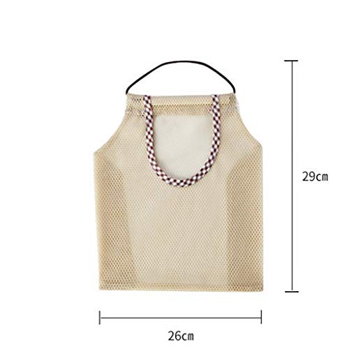 Mesh Vegetable Kitchen Storage Fruit and Storage Bag Bag Kitchen,Dining & Bar Kitchen Containers for Organizing (Beige, One Size)