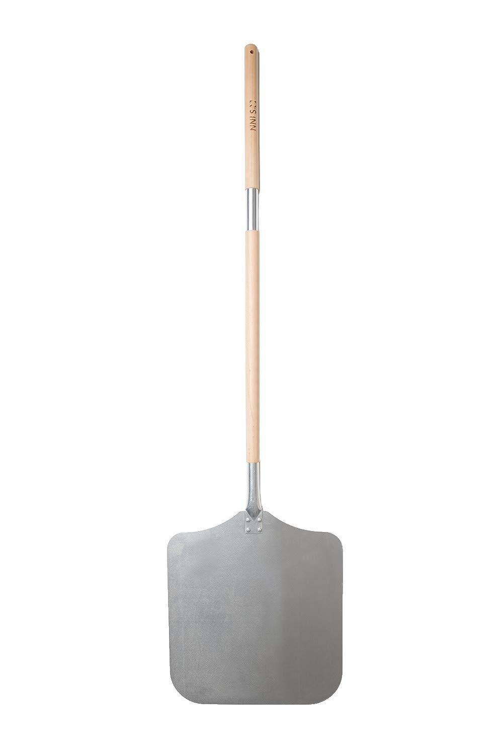 Perforated Pizza Peel, Professional 12 x 14 Inch Paddle Anodized Aluminum Turning Peel with detachable wood handle for Home Made Pizza By Q's INN.