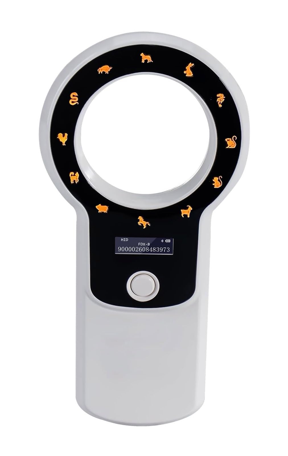 Rabitpos Bluetooth Pet Microchip Reader, 1024 Data Storage RFID EMID Portable Pet Chip Scanner, Rechargeable Animal Tag Scanner with Stable OLED Display for ISO 11784/11785, FDX-B and ID64 RFID