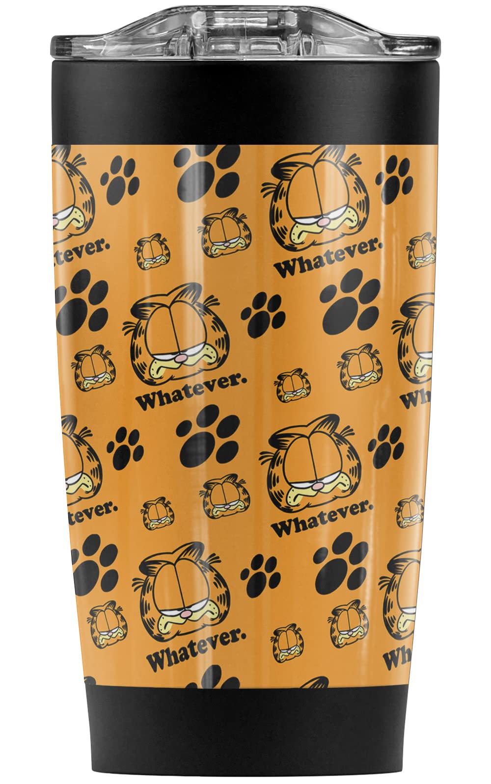 Logovision Garfield Whatever Pattern Stainless Steel 20 oz Travel Tumbler, Vacuum Insulated & Double Wall with Leakproof Sliding Lid
