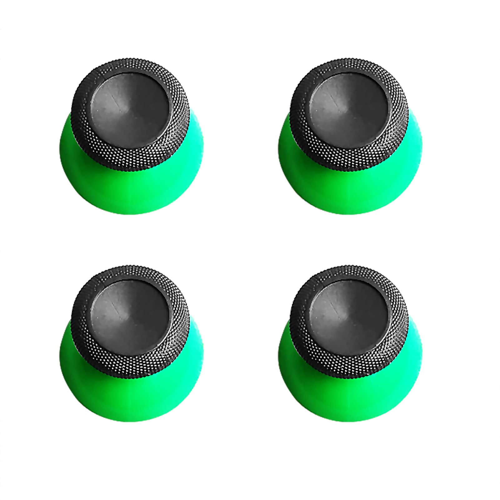 Pack 4 Extra Analog Thumbsticks Caps Green + Dark Grey Replacement, Compatible with for Xbox One / S Slim Wireless Controllers, Personalized DIY Anti-Skid Joystick Joy Stick Covers Toppers