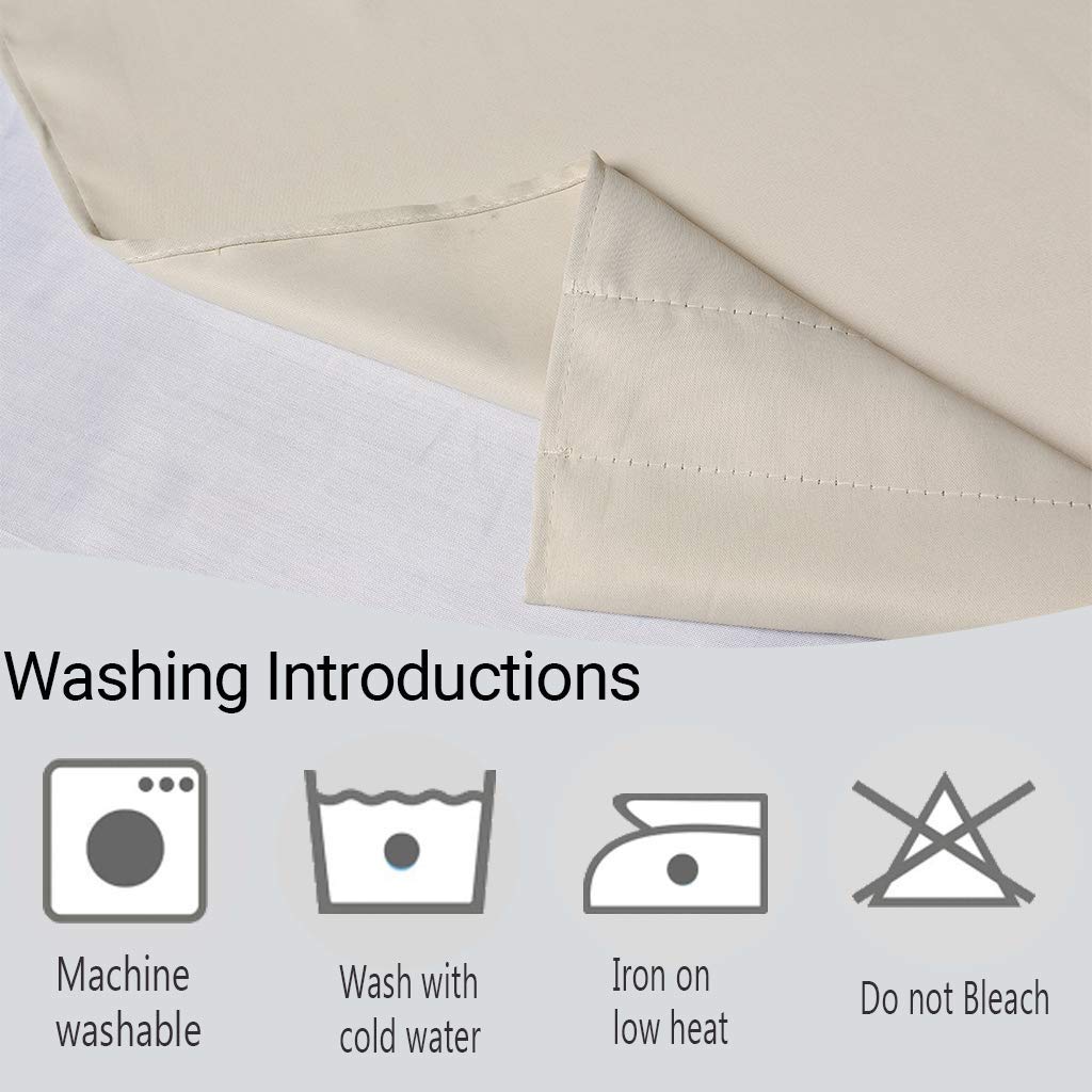 Juya Delight Blackout Valance Window Treatment Curtain Rod Pocket Valance for Kitchen, Cafe and Bathroom, W52 x L18 inches, Biscotti Beige