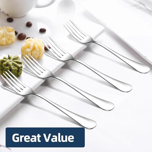 ITITT 16 Piece Dinner Forks, 8 Inch, Top Food Grade Extra-Fine Stainless Steel Silverware Forks,Silverware Set, Dishwasher Safe (Silver)
