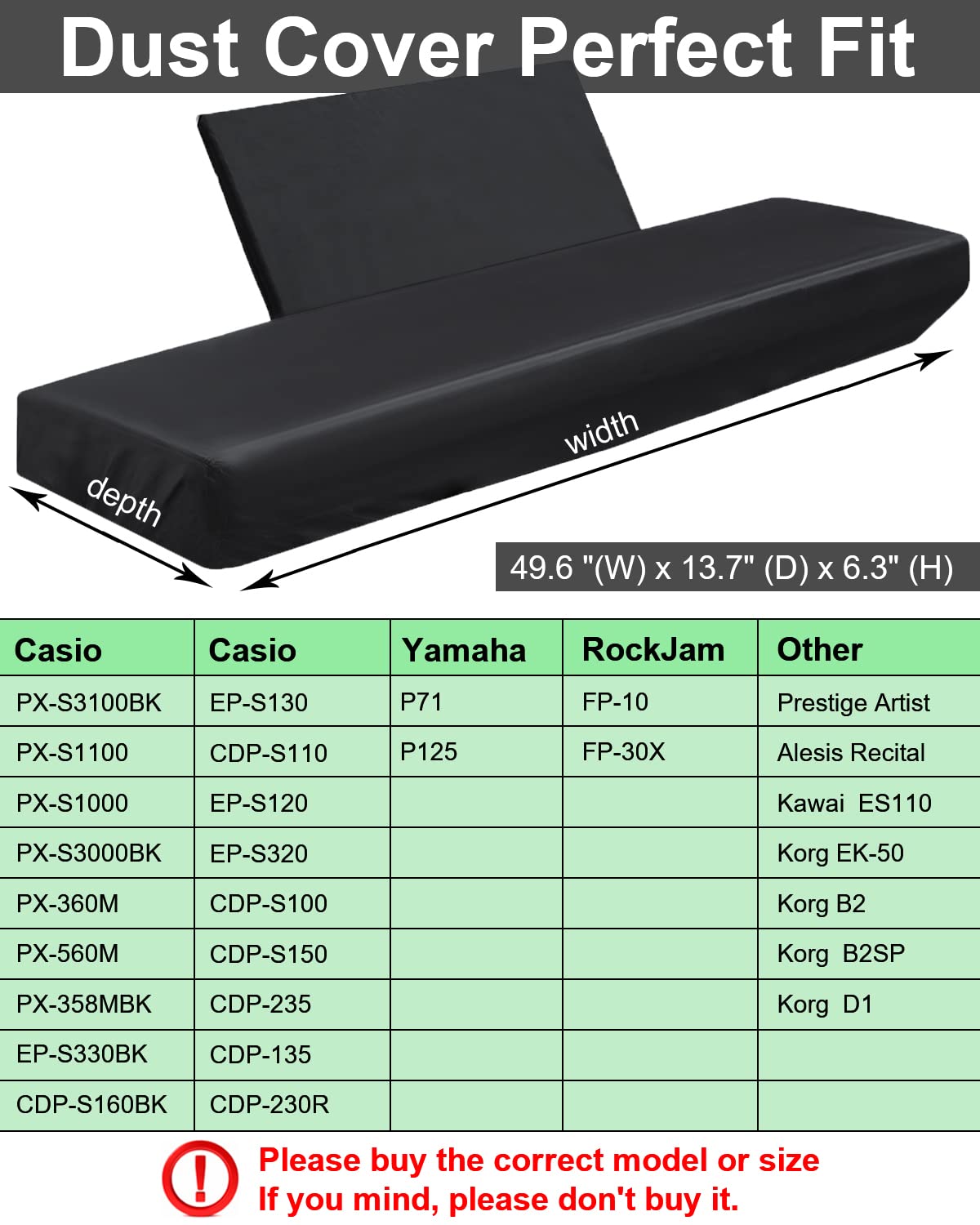 Piano Keyboard Dust Cover, Water Proof Stretchy Electric Piano Keyboard Covers for Digital Electric Pianos, Full Cover Elastic Lock Music keyboard Protector Cover (88 - Keys, Black)