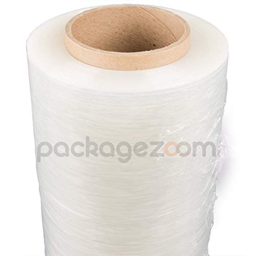 PackageZoom 4 Rolls 15" x 1500 Ft Stretch Wrap Heavy Duty, 55 Gauge High Performance Stretch Film Replaces 80 Gauge Low Films, Clear Hand Stretch Wrap