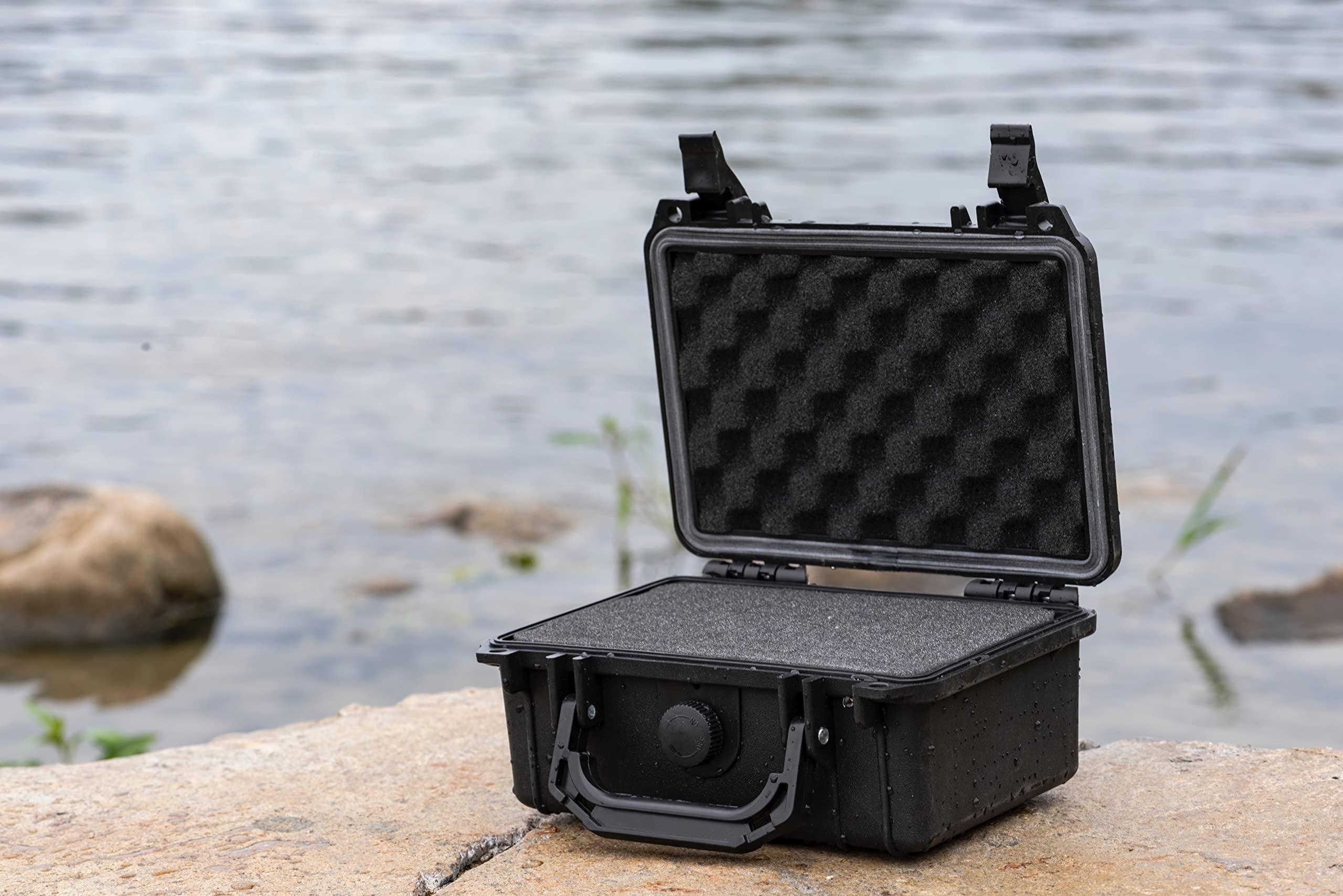 MEIJIA Portable All Weather IP67 Waterproof Protective Case, Hard Case,Camera Case With Customizable Foam,Fit Use of Drones, Cameras,Equipments, 8.12βx6.56βx 3.56β, Elegant Black