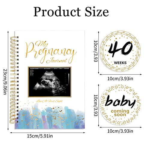 Pregnancy Journal Memory Book with Stickers,Pregnancy Book for Mom to Be Gift,Pregnancy Journals for First Time Moms (A)
