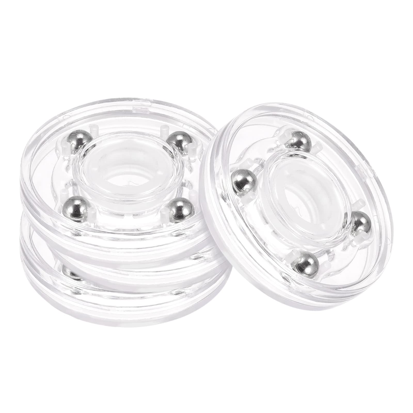 MECCANIXITY 2inch Rotating Swivel Stand with Steel Ball Bearings Lazy Susan Base Turntable for Kitchen Corner Cabinets, Clear Pack of 4