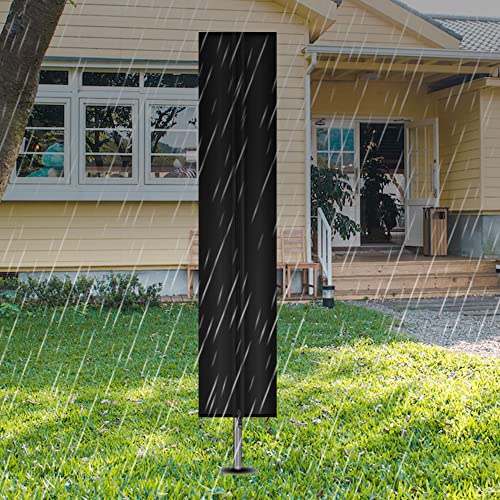 Umbrella Cover with a Telescopic Pole Clothes Drying Rack Cover, Rip Resistant, Anti-UV, Fade Resistant, with Elastic Velcro Straps & Adjustable Hem Rope,Drying Rack Protect, 63 x 6 x 6 inches