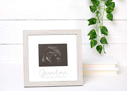 Kate & Milo Rustic Grandma Sonogram Picture Frame, Pregnancy Announcement, Ultrasound Baby Photo Frame, Gender-Neutral Baby Keepsake Frame, Tabletop And Wall Décor, 4x5 Photo Insert, Distressed Gray