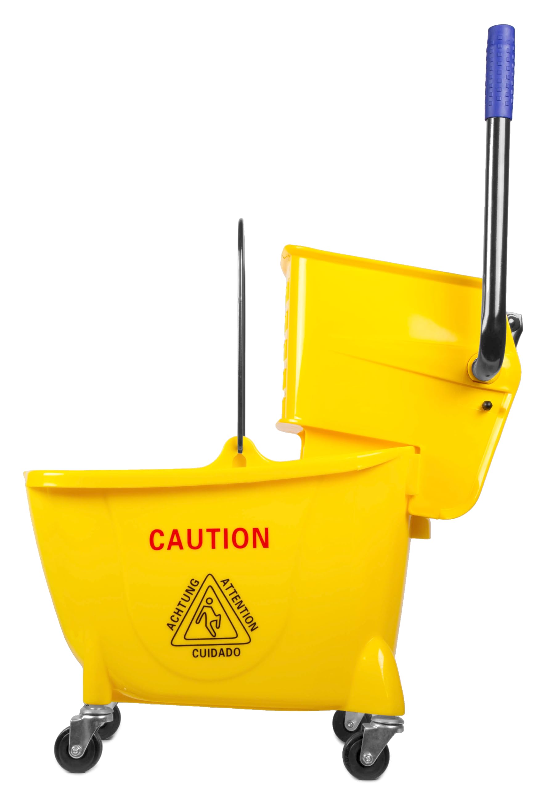 WEN Rolling Mop Bucket with Down Press Wringer, 26-Quart Capacity (73034B)