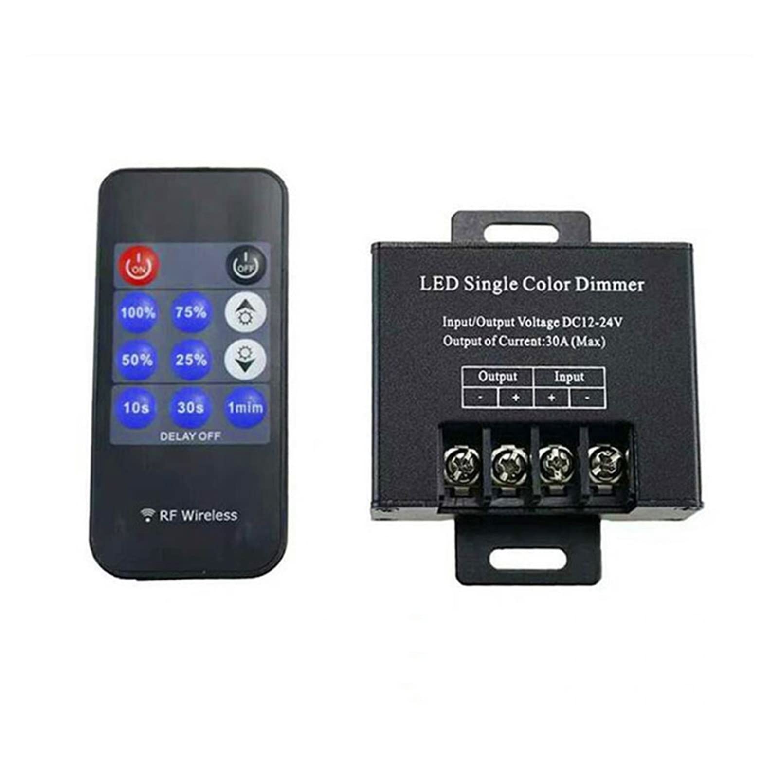 LAZIRO RF Wireless Dimmer 11 Keys Single Color Led Dimmer,DC12-24V 30A Led Remote Controller Dimming for Led Strip Lamp (Color : Style 1, Size : 12-24V)