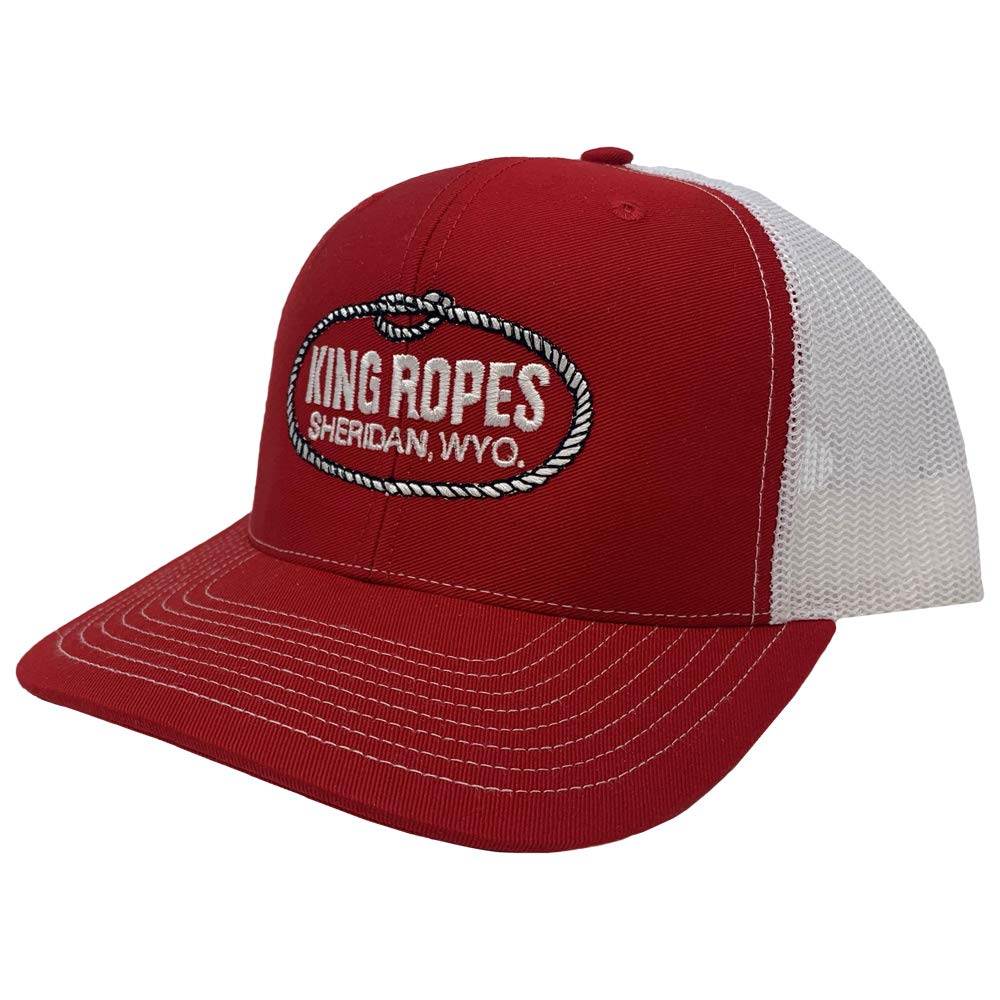 King Ropes 6-Panel Mesh Back Adjustable Snapback Trucker Hat (Red/White)