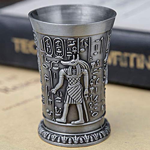 Mini Shot, Hand Embossed Elegant Vintage Unique Refined Whiskey Shot Glass for Bar(Ancient tin)