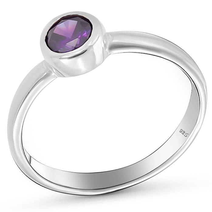 milano palace jewelry Handmade Real 925 Solid Sterling Silver Rings for Women with CZ Cubic Zirconia Purple Simulated Amethyst (6)