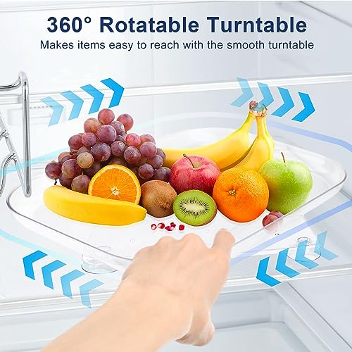 Lazy Susan for Refrigerator, Square Lazy Susan Turntable Organizer for Refrigerator, 15.67"kitchen fridge organizers and storage,for Cabinet,Pantry, Bathroom,Makeup Vanity top, Home condiment Lazy Sus
