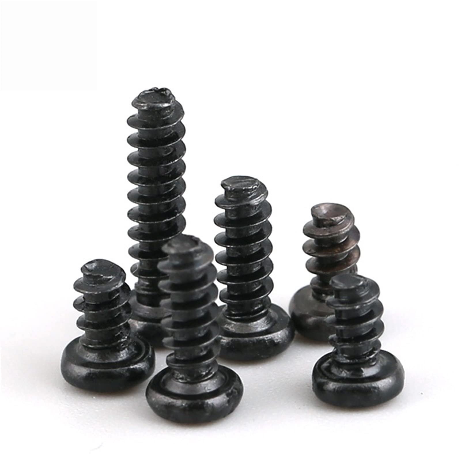 RORUN Wood Screws Black Electronic Miniature Screw with disc Head self-Tapping Telephone Computer Screw