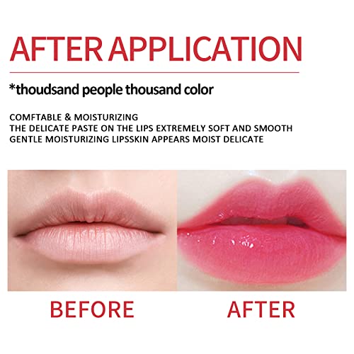 paminify 2Pcs Jelly Clear Crystal Flower Magic Lipstick Tinted Lip Balm Nourishing Moisturizing Lip Stick labial magicos,pink