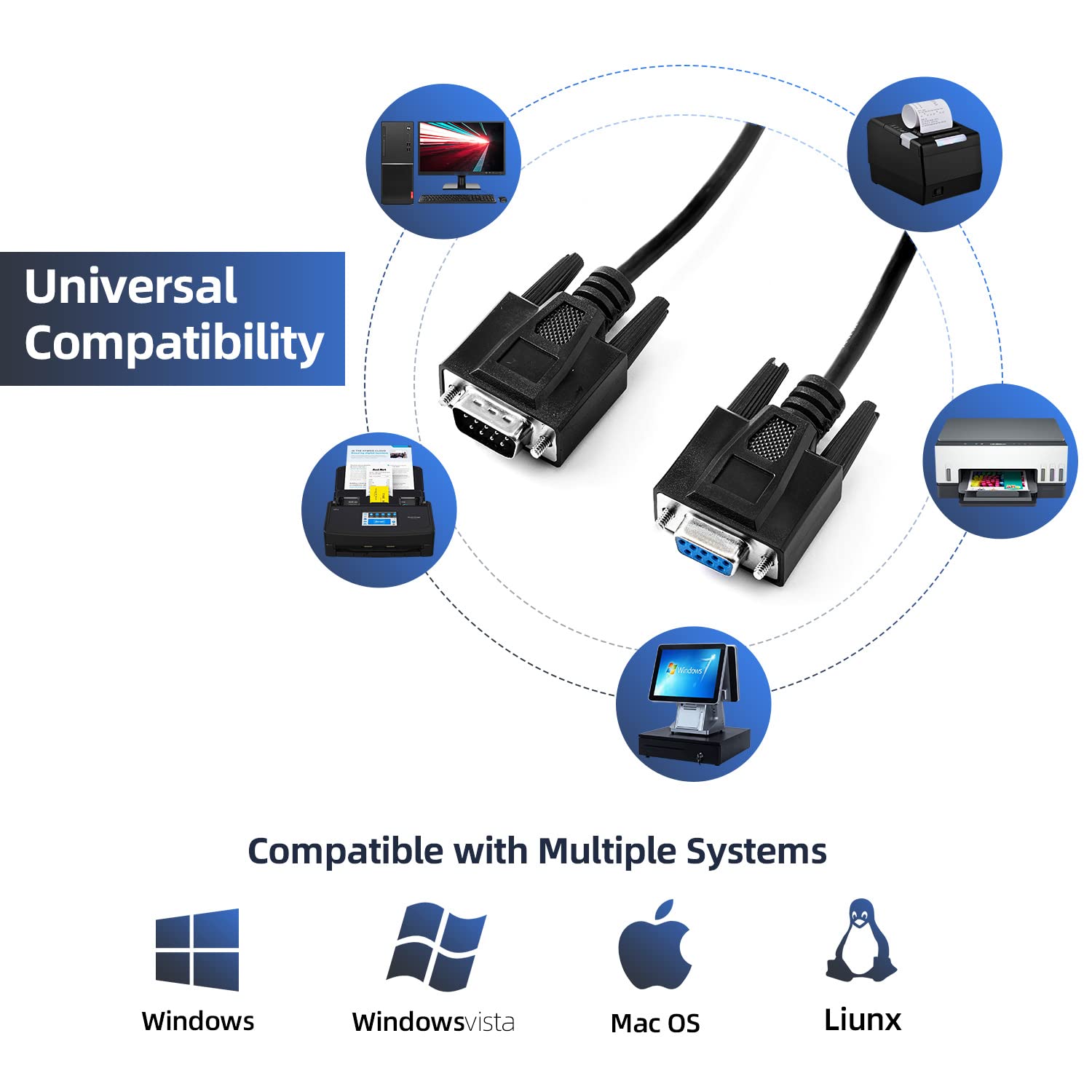 RJ45 to DB9 Console Cable, 1.8m/6ft RS232 to RJ45 Console Cables Serial Port Management Adapter Compatible with Cisco Router Switch