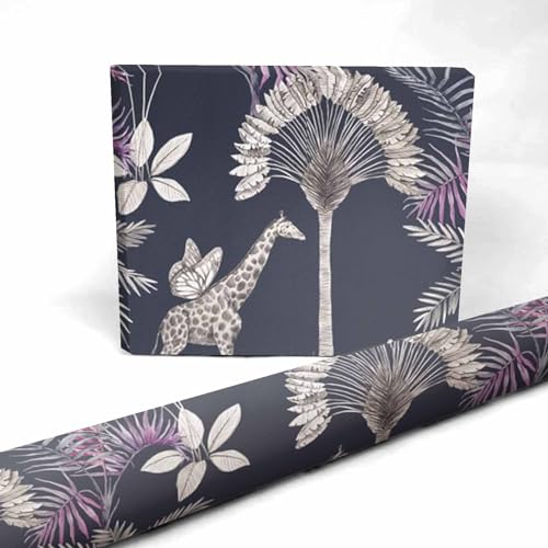 InterestPrint Beautiful African Animal Tropical Pattern Gift Wrapping Paper Unique Design for Christmas Birthdays and Party 5 Pieces