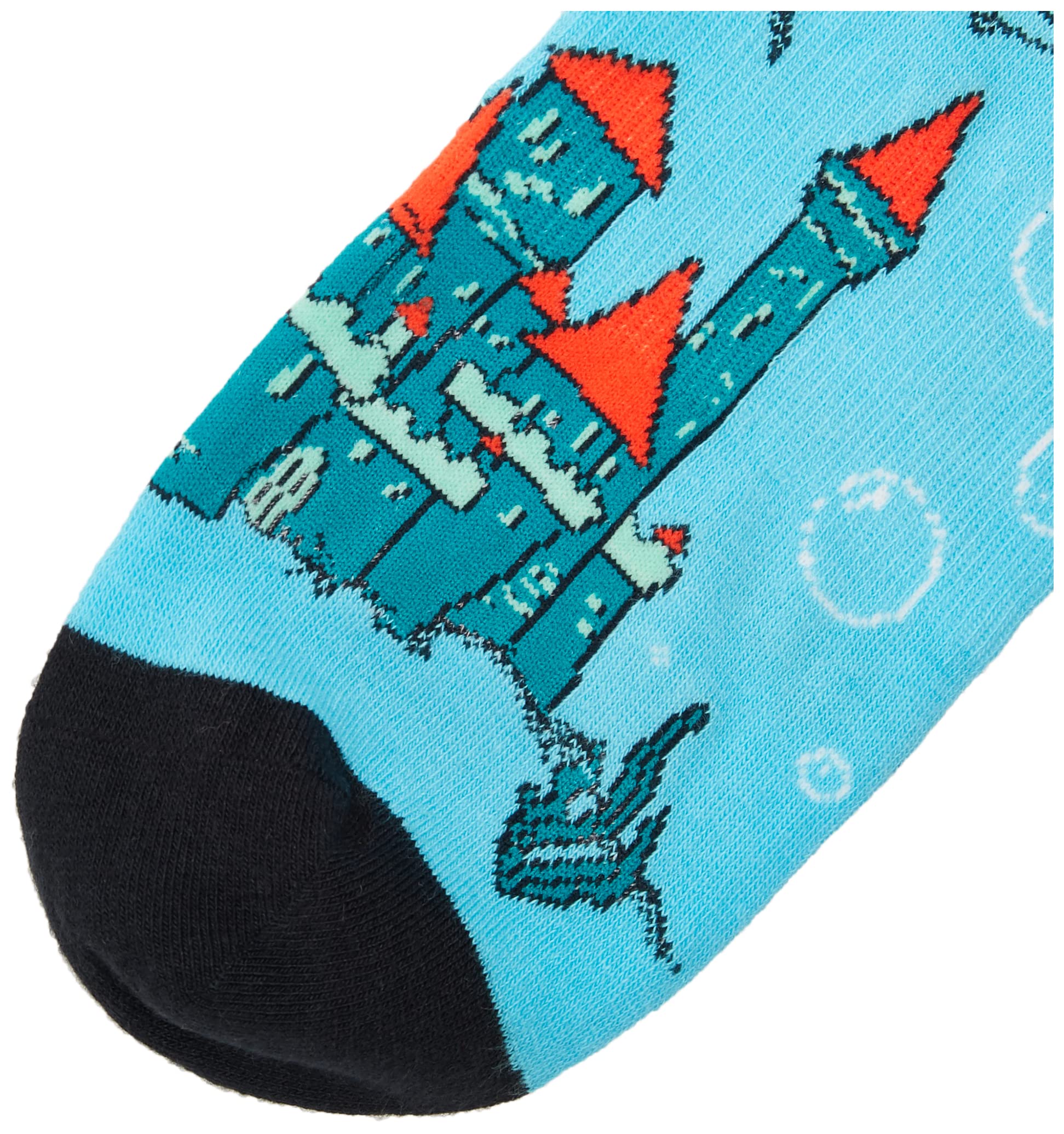 K. Bell Socks Men's Animal Fun Novelty Crew Socks, Gray (Knight Cat), Shoe Size: 6-12