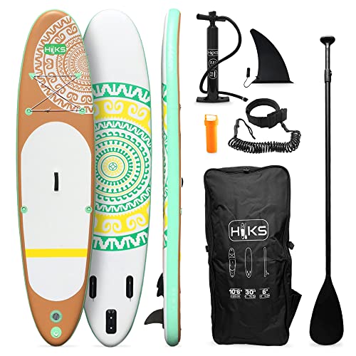 HIKS Maori 11'2" / 3.4m Stand Up Paddle Board SUP Set Inc Paddle, Pump, Backpack & Leash Suitable All Abilities Ideal Beginners Inflatable Paddleboard Kit