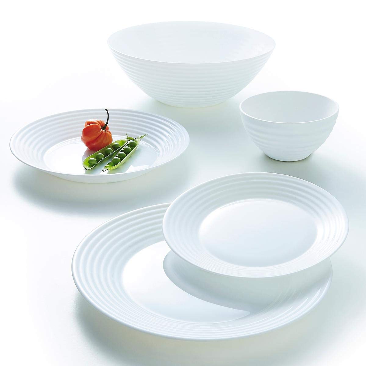 Luminarc 06453 Harena Salad Bowl 27 cm Glass, White, 27 x 27 x 10 cm