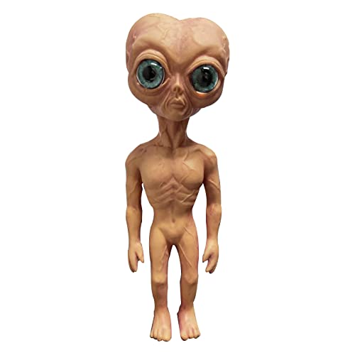 MOLEZU Halloween 9 Inch Latex Little Alien Prop Small UFO Little Prop UFO Alien Statue for Adult