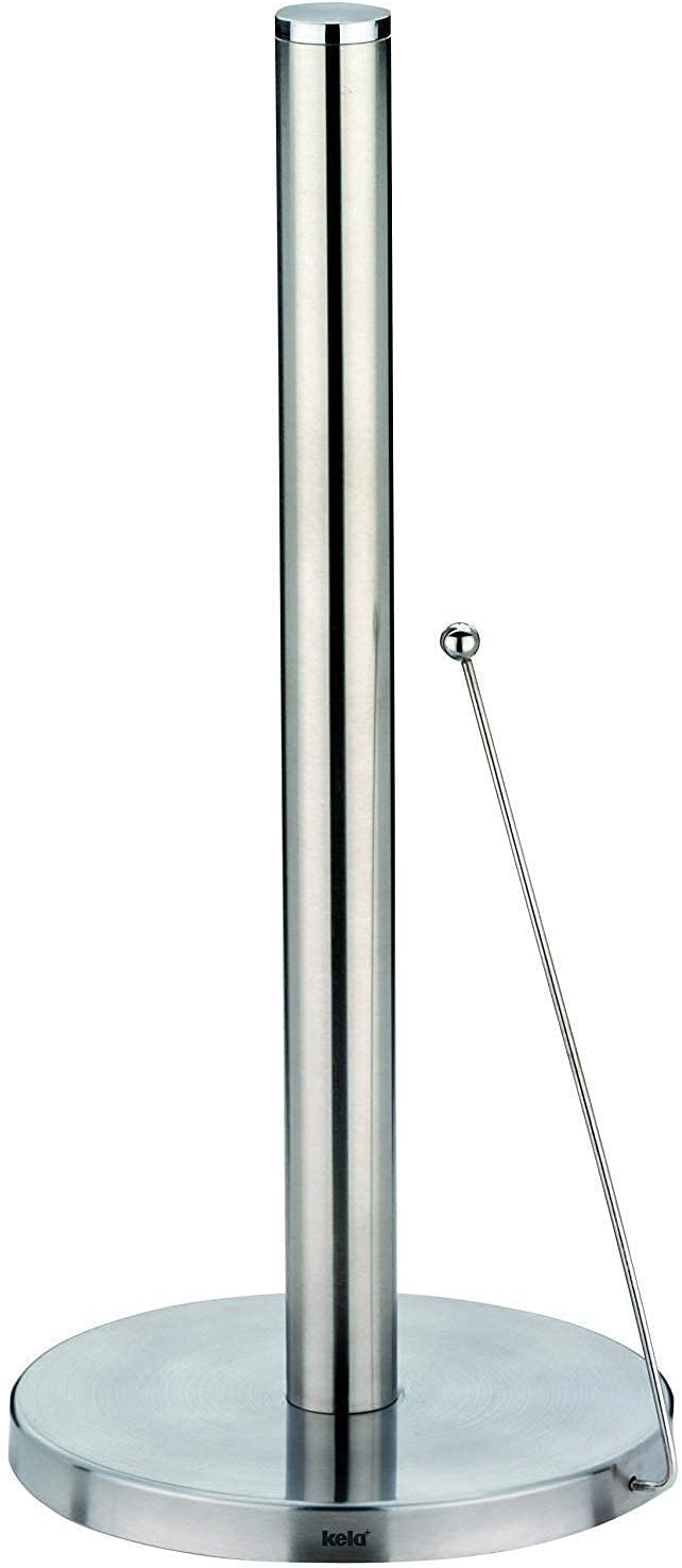 kela Kitchen roll Holder, Stainless_Steel, Matt Silver, 15 x 15 x 33.5 cm