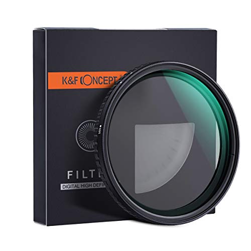 K&F Concept 62mm Fader ND Filter Neutral Density Variable ND2 to ND32 ND2-ND32 for Camera Lens NO X Spot Nanotec Ultra-Slim Weather-Sealed