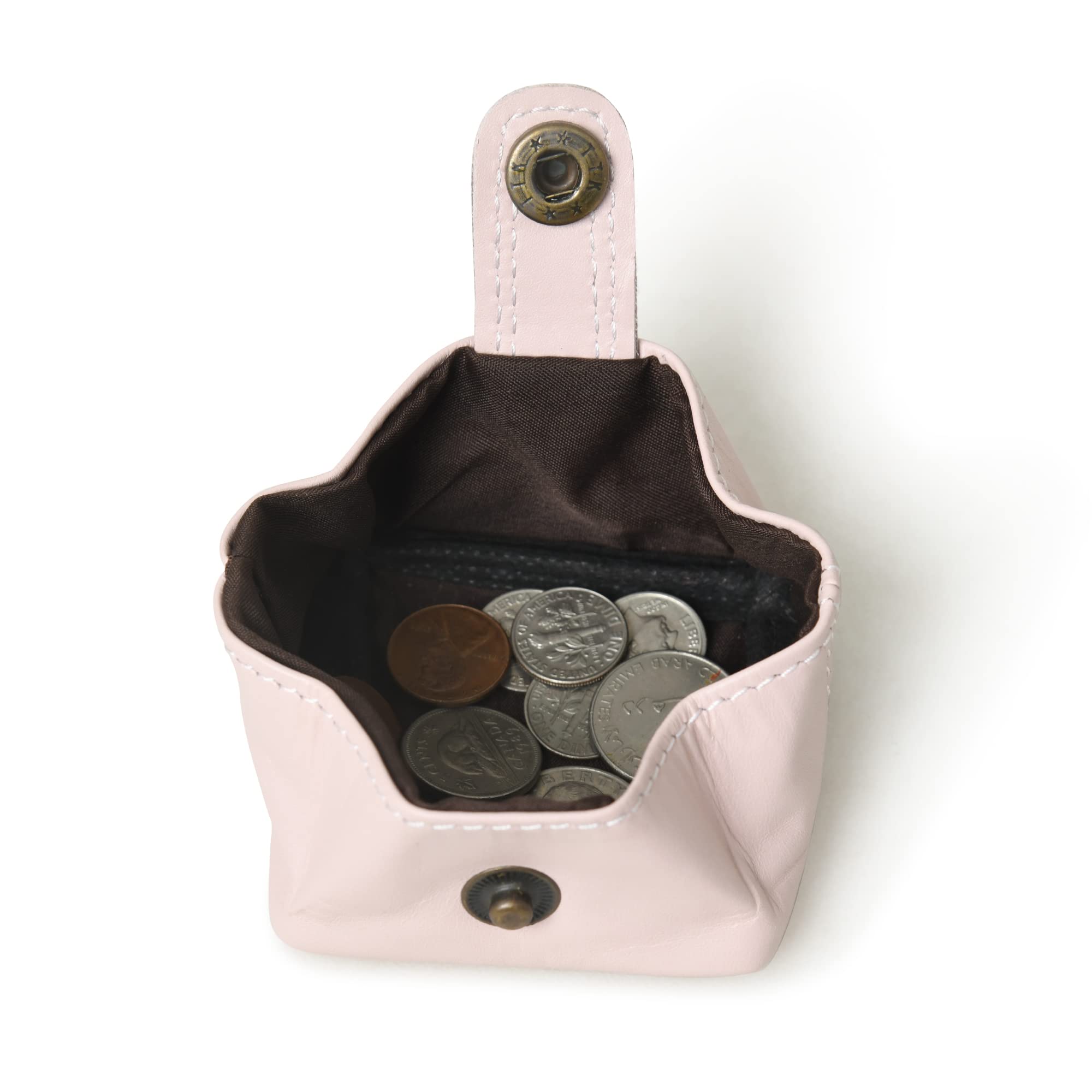 Leather Coin Pouch Change Holder Mini Pocket Wallet for Coins Men Women (Black, Pack of 1)