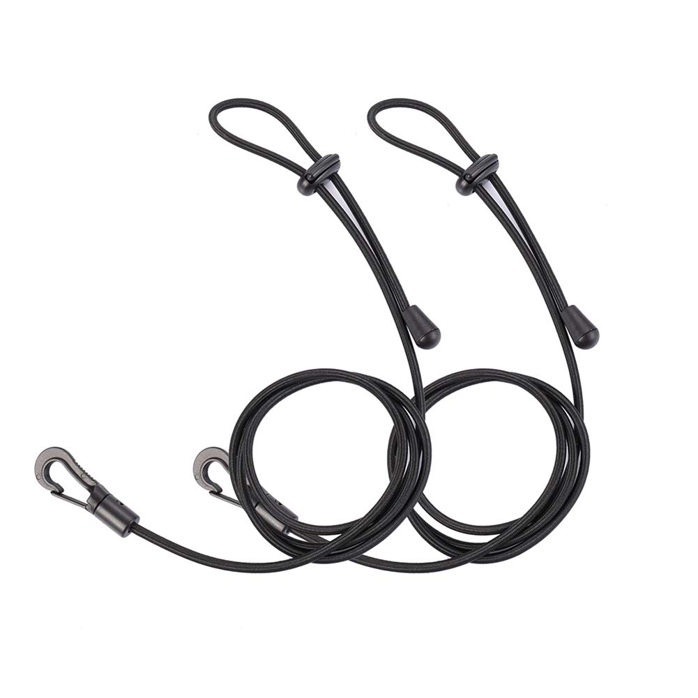 Kayak Paddle Leash, 2pcs Fishing d Safety Lanyard Cycling Canoe with Snap Hook Stretch Bungee Adjustable Strap Surfing Wing Survival sy Install Surfboard