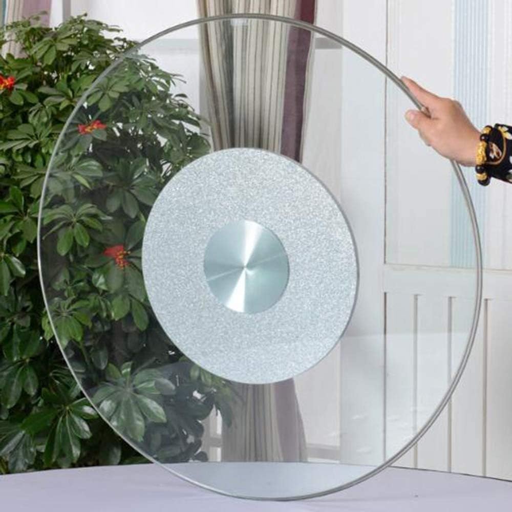 Lazy Susans Turntable 50-120cm Lazy Susan Turntable, Tempered Glass Round Rotating Tray For Kitchen Dining Table Serving Plate With Silent Bearing, Transparent (Size : Ø50cm/20inch)