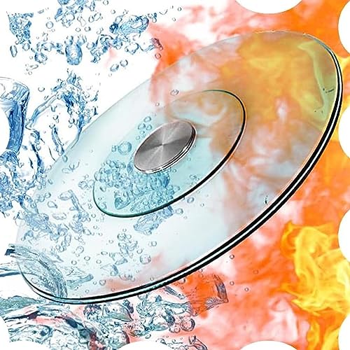 Lazy Susans Turntable Rotating Turntable Round Glass Lazy Susan With Aluminum Alloy Bearing, 60/70/80/90/100/110cm, Round Tabletop Rotating Tray, Large Serving Plate Silent & Smooth Spin (Size : 60cm