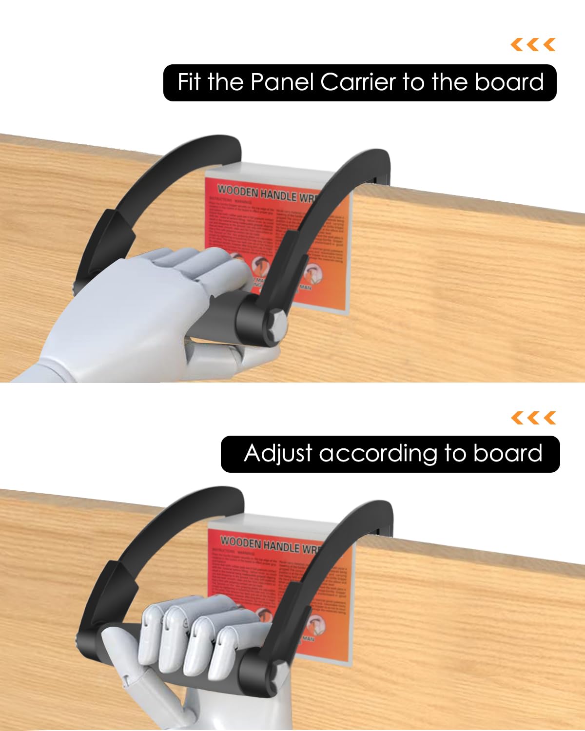 Panel and Plywood Carrier Tool, 0 to 1 Grip Range Sheetrock Gripper Carrying Soft-Grip Handle Gripper Lift Heavy Duty Metal Gripper for Clamp Wood Board or Drywall Lifter with Single Hand