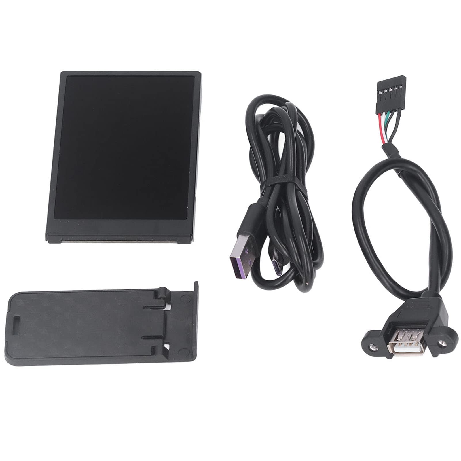 Rosvola Computer Monitor, Mini Monitor IPS Full View Easy Operation Eye Protection 320 X 480 for Replacement (with motherboard adapter cable)